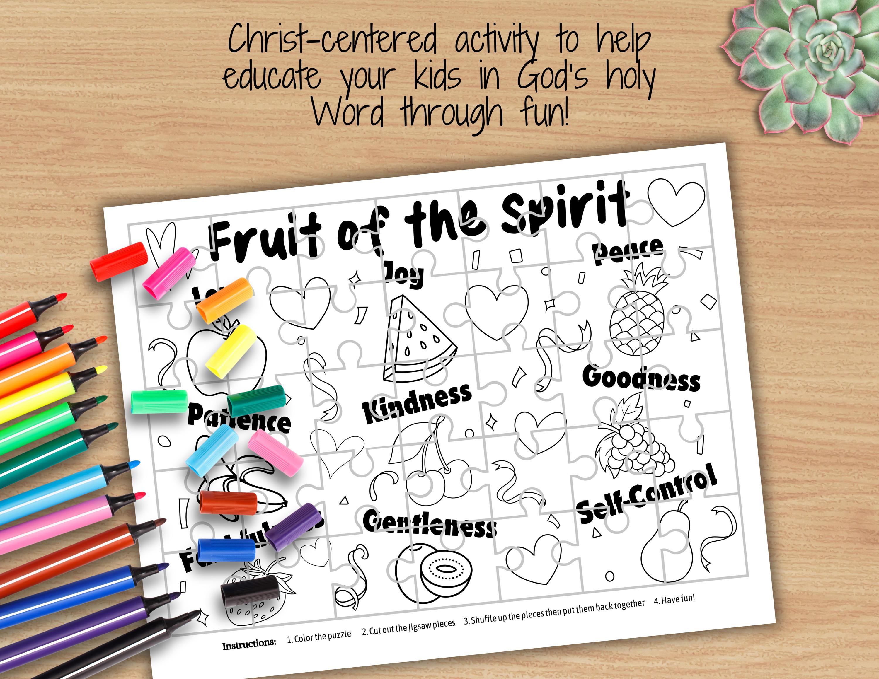 Fruit of the Spirit Printable Jigsaw Puzzle: Christian Craft for Sunday ...