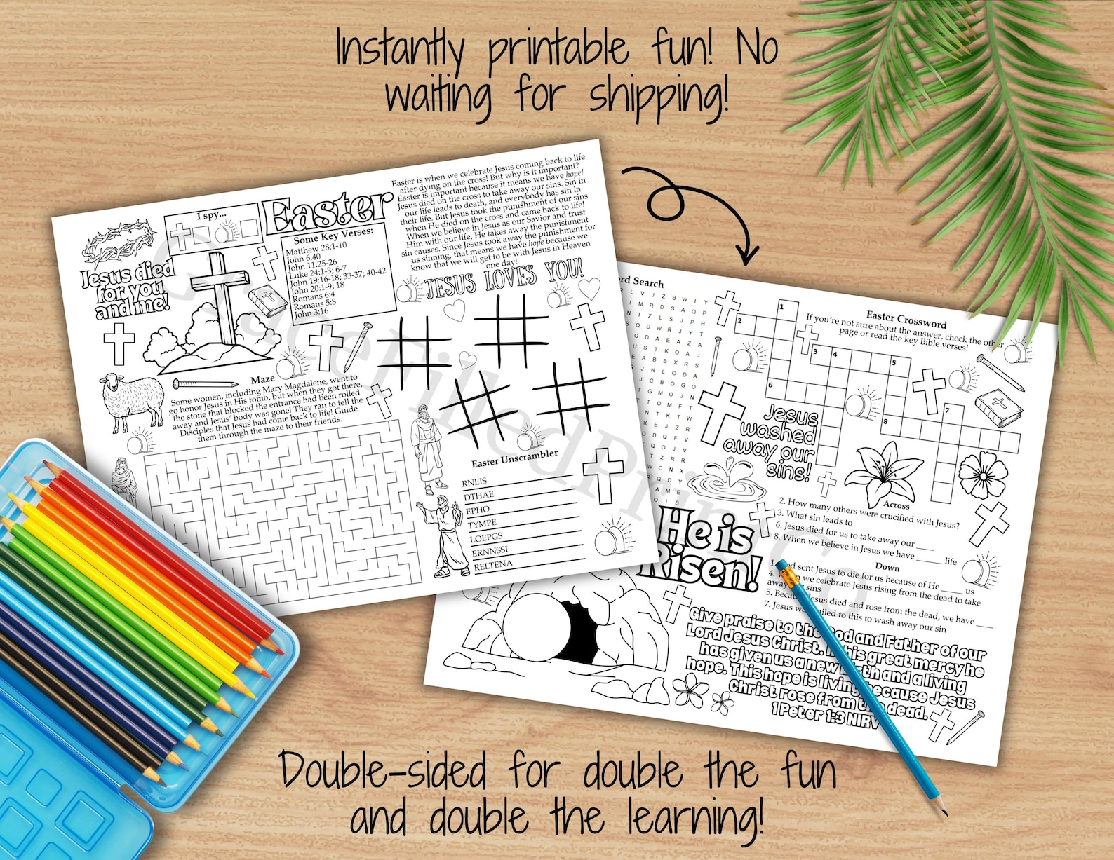 Christian Easter Activity Placemat for Elementary Students Bible Lesson ...