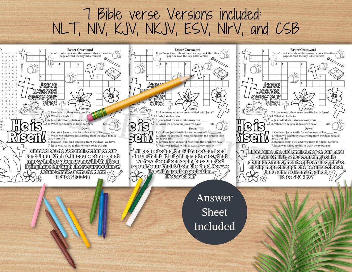 Christian Easter Activity Placemat for Elementary Students Bible Lesson ...