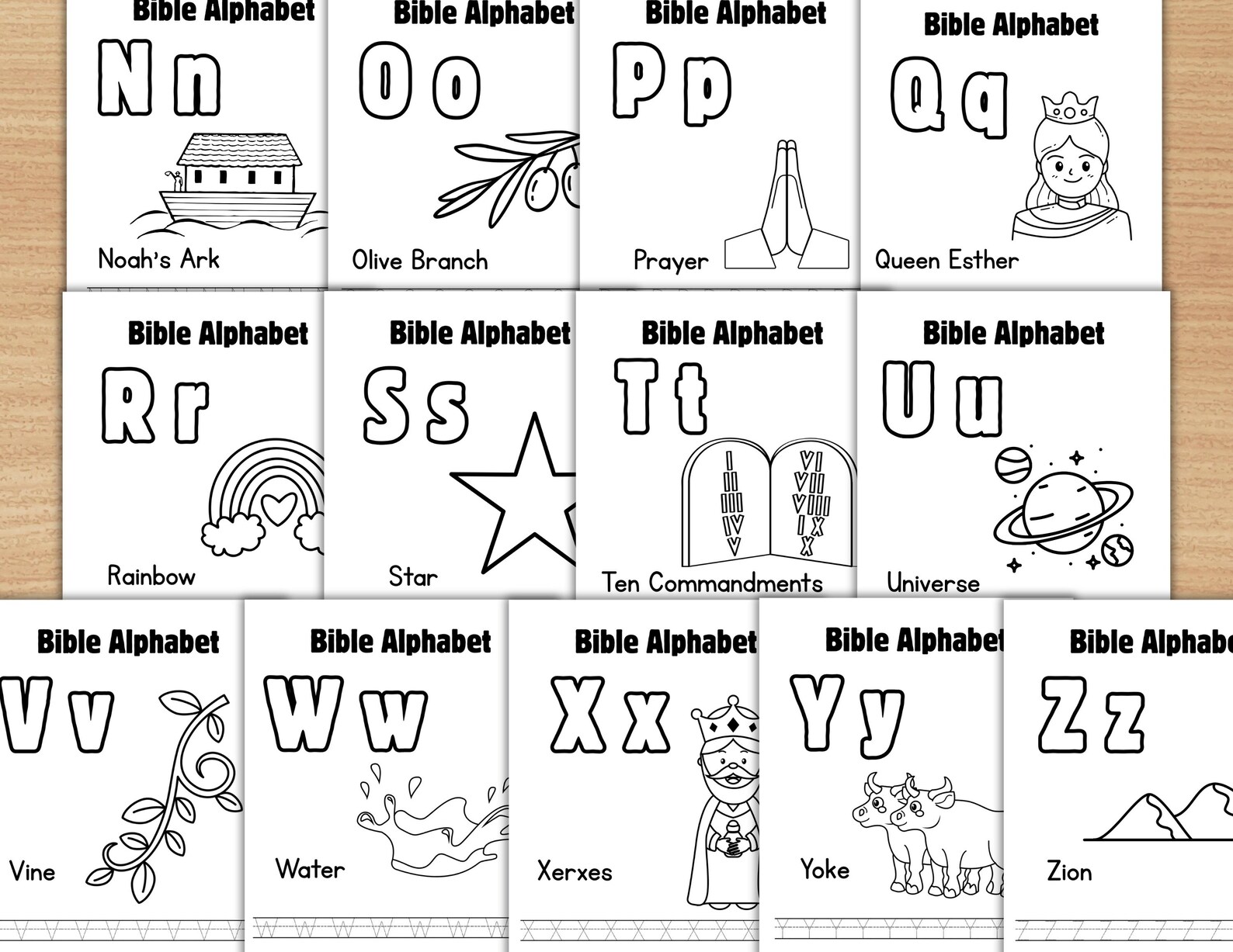 Christian Alphabet Coloring Sheet, Preschool Letter Tracing, Biblical ...