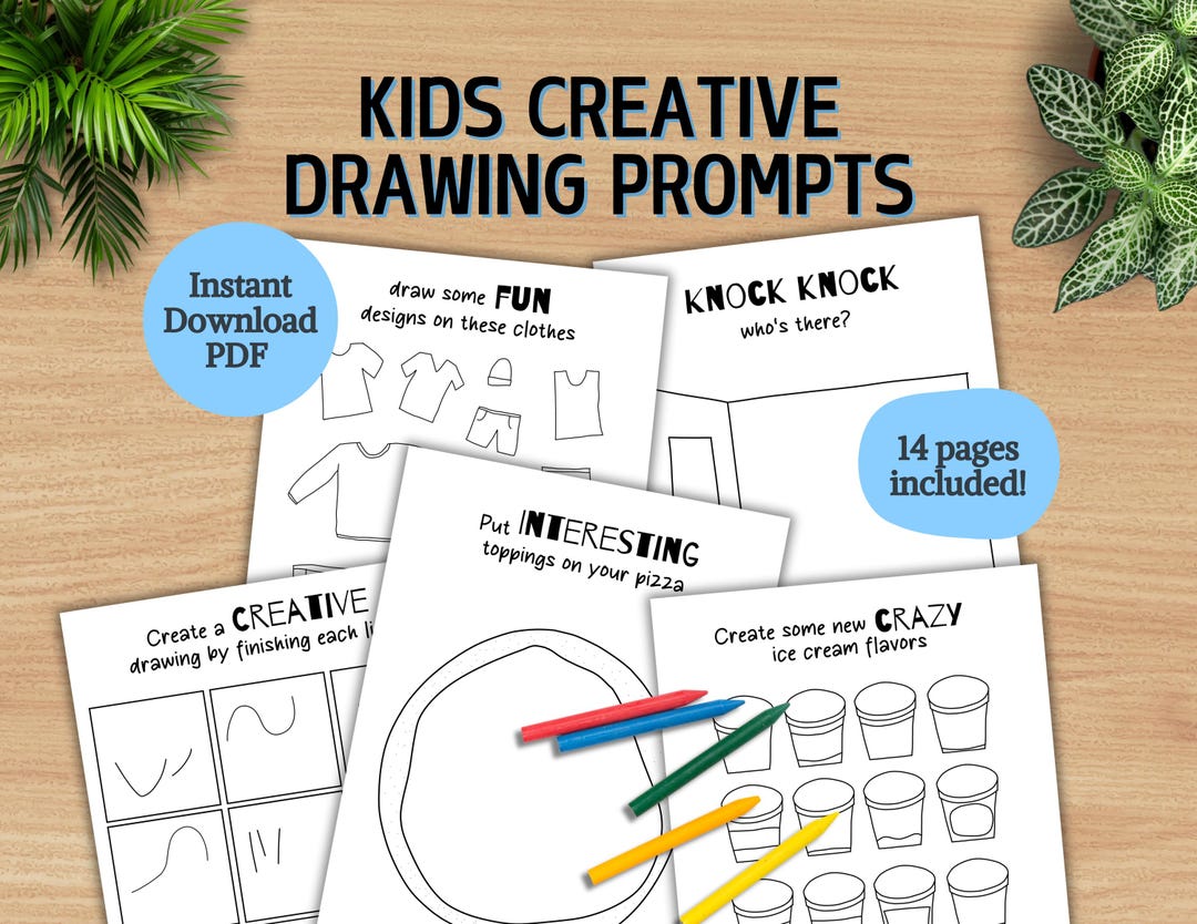 Kids Drawing Prompts: Creative Art & Writing Activity (PDF Printable ...