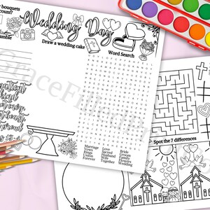 Christian Wedding Activity Placemat for Kids: Printable Reception Game ...