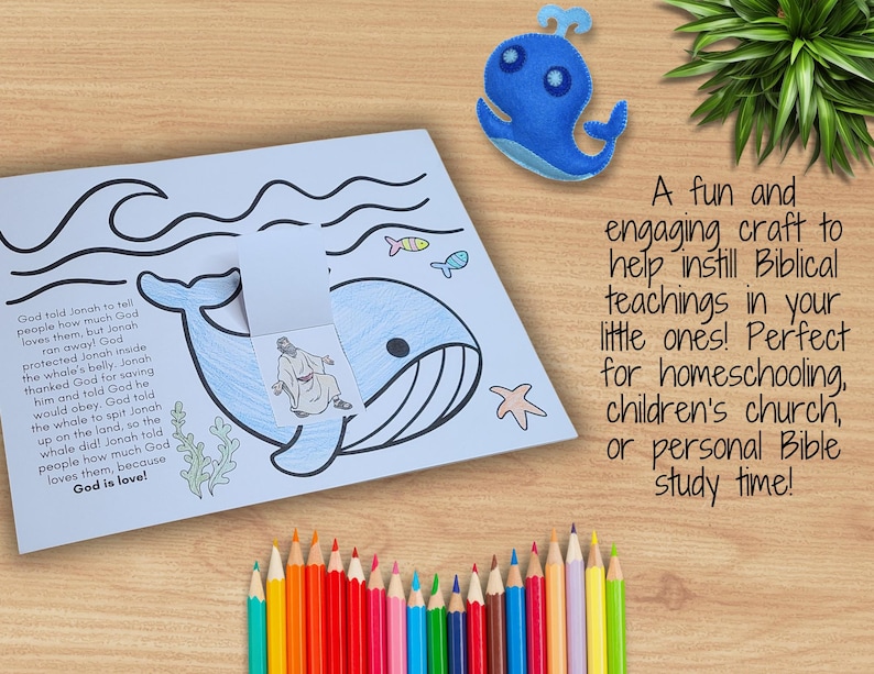 Jonah and the Whale Lift Flap Craft: Sunday School Printable (PDF) - Etsy