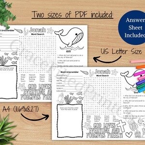 Jonah and the Whale Activity Placemat Christian Printable Activities ...