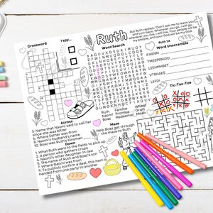 Ruth Bible Story Activity Placemat: Sunday School Printable (PDF ...