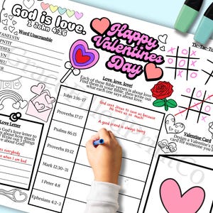Christian Valentine's Day Activity Placemat Printable Sunday School ...