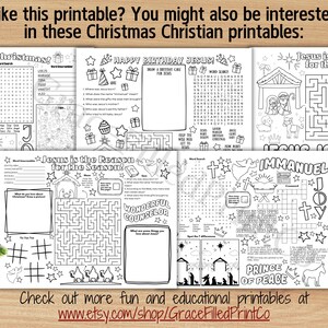Christian Christmas Activity Placemat for Kids: Printable Biblical ...