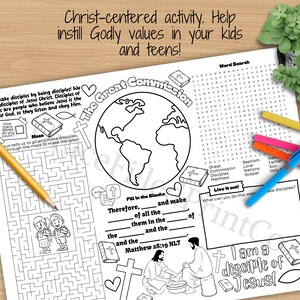 The Great Commission Activity Placemat Biblical Education Activities ...
