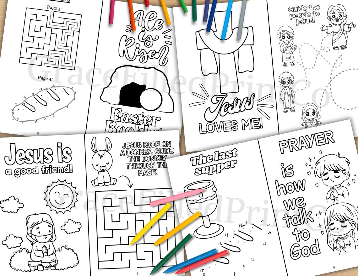 Christian Easter Booklet Easter Story Printable Coloring Sheets Holy ...