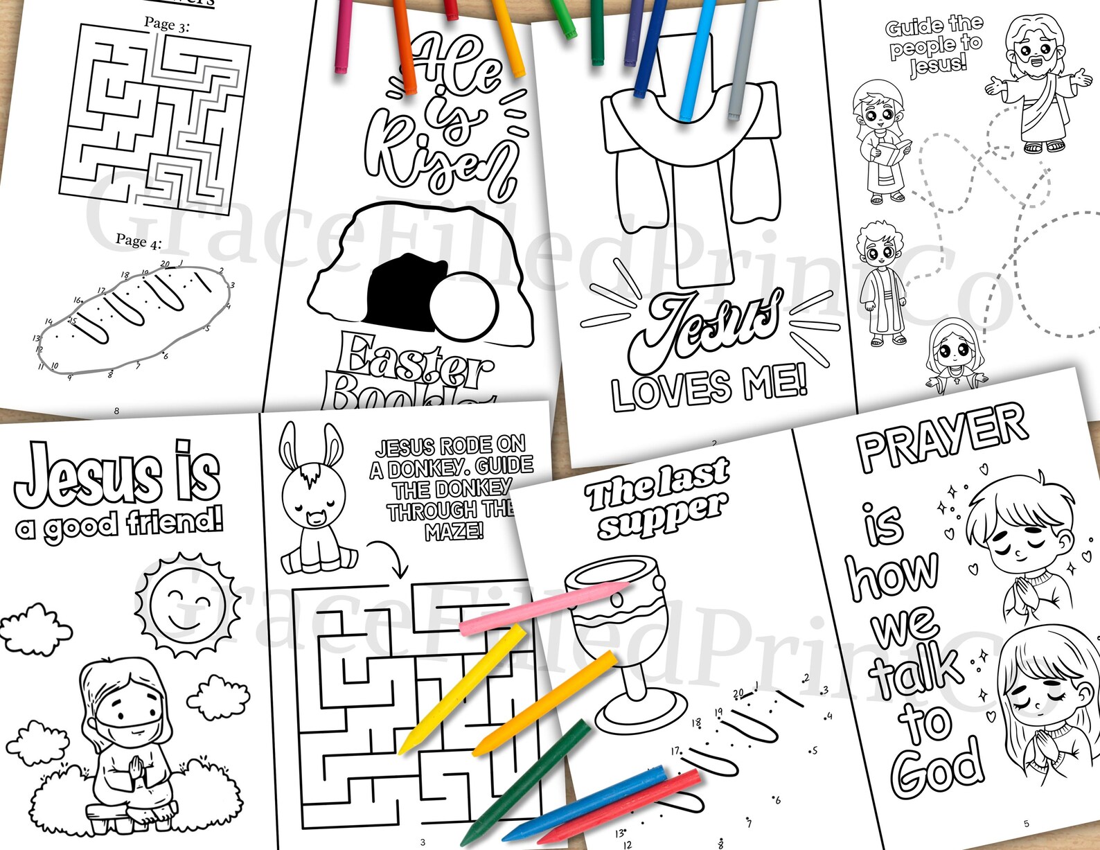 Christian Easter Booklet Easter Story Printable Coloring Sheets Holy ...