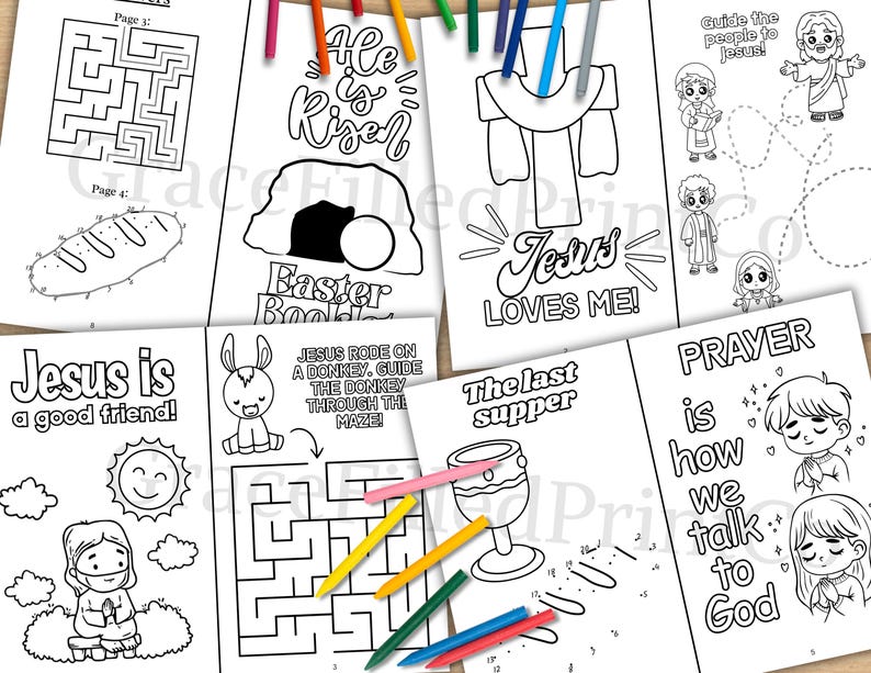 Christian Easter Booklet Easter Story Printable Coloring Sheets Holy ...