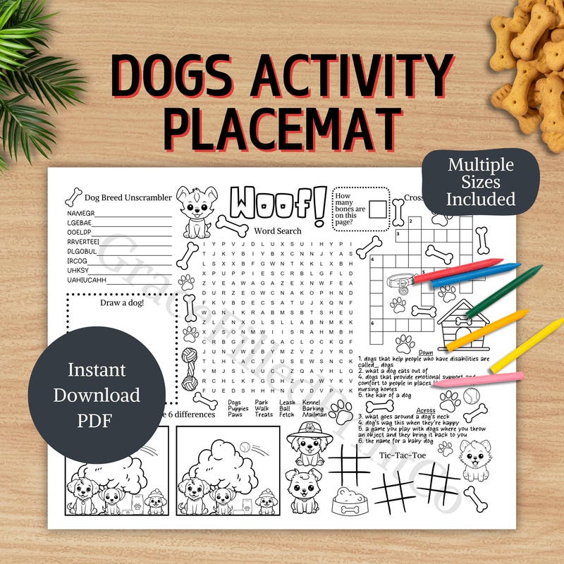 Dog Activity Placemat - Etsy