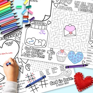 Jesus Loves Me Activity Placemat Christian Activity Sheet Biblical ...