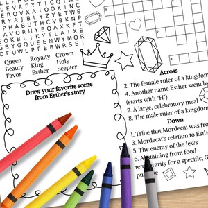 Queen Esther Activity Sheet Christian Page Biblical Educational ...