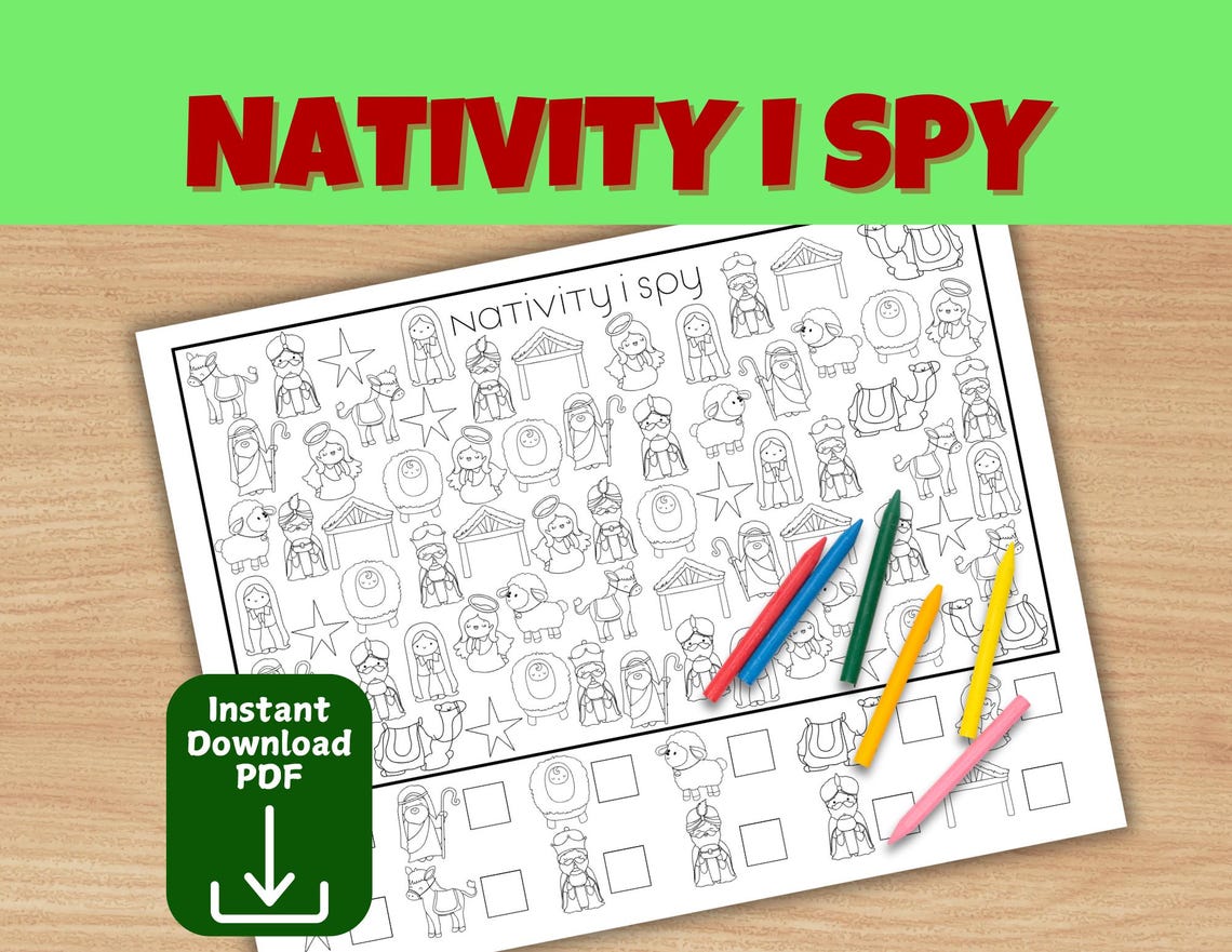 Nativity I Spy: Christian Christmas Activity Page, Sunday School Craft ...