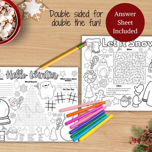 Winter Activity Sheet for Teenagers Children Activity Page Holiday ...