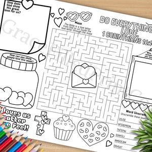 Jesus Loves Me Activity Placemat Christian Activity Sheet Biblical ...