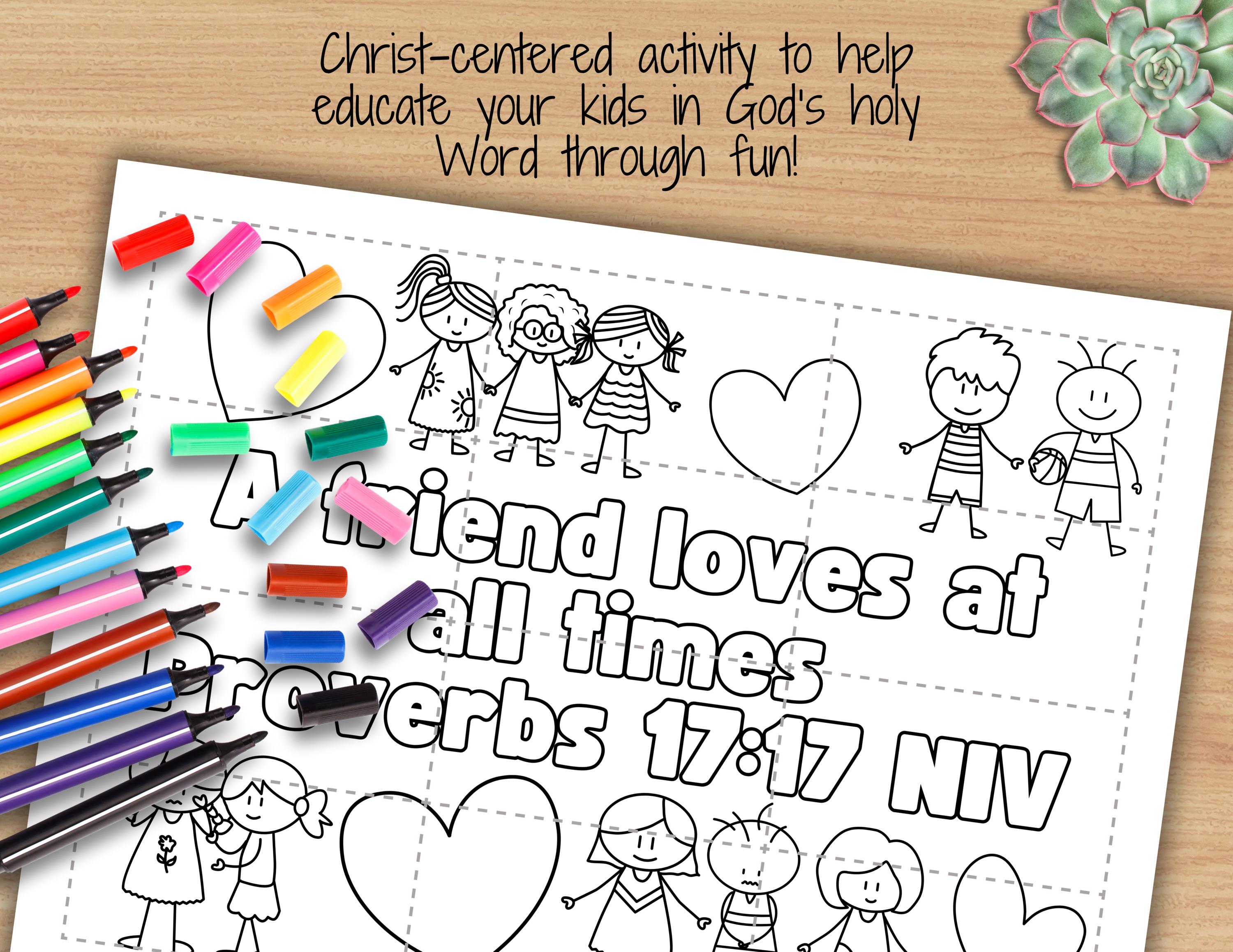 Christian Friendship Printable Puzzle Christian Activity Sheet for Kids ...