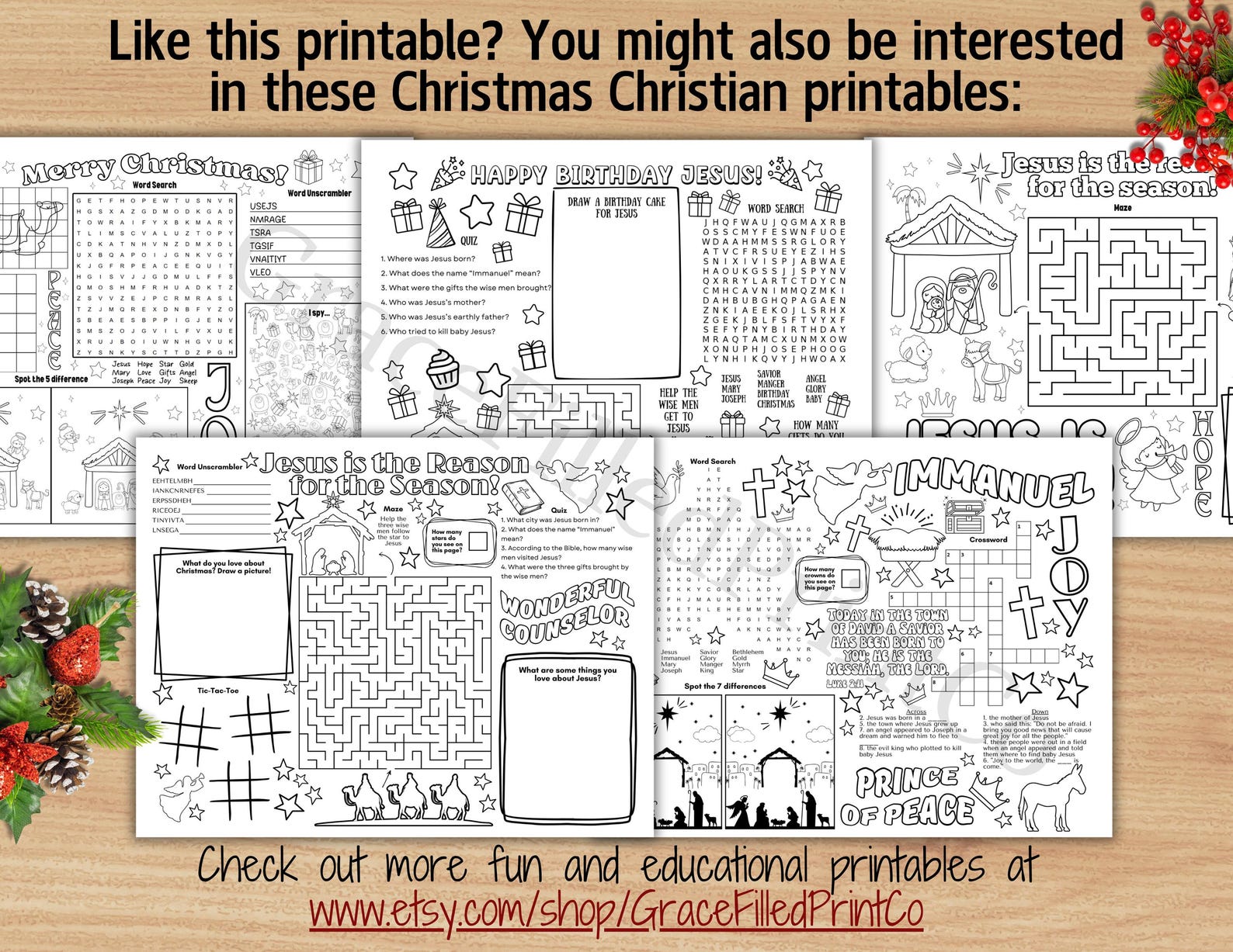 Winter Activity Sheet for Teenagers Children Activity Page Holiday ...