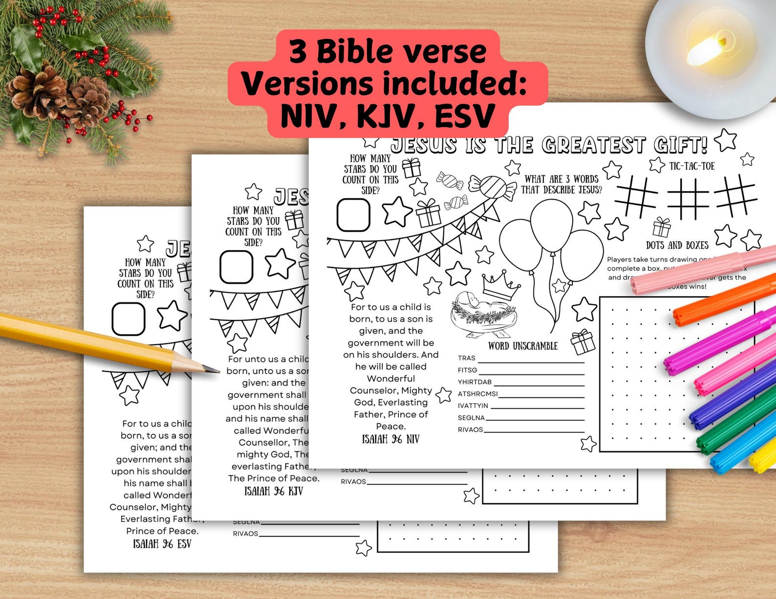 Christian Christmas Activity Sheet | Happy Birthday Jesus Activity Page ...