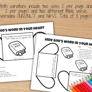 Hide God's Word in Your Heart Folding Heart Craft Psalm 119:11 Bible ...