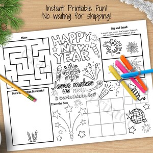 Happy New Year Activity Placemat for Young Children New Years Eve ...