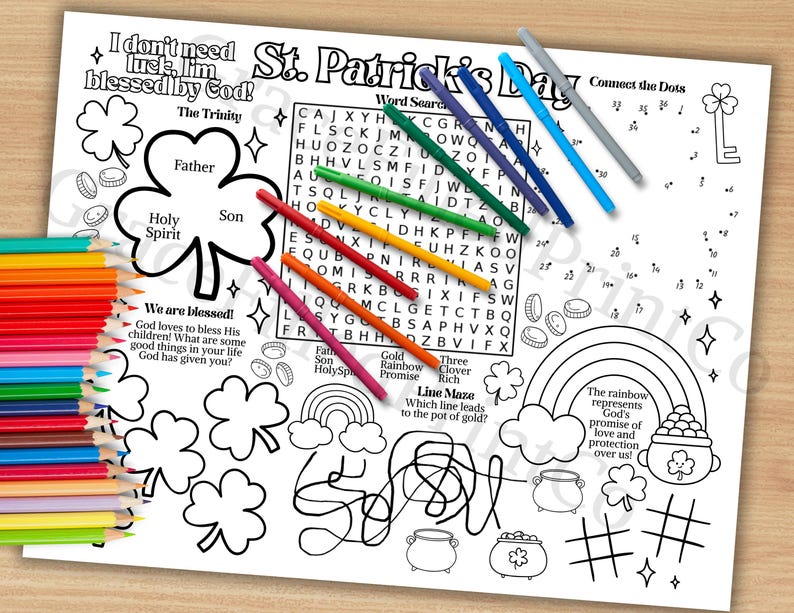 Christian Saint Patrick's Day Activity Placemat for Children Sunday ...