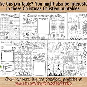Christian Christmas Activity Placemat Nativity Printable for Kids ...