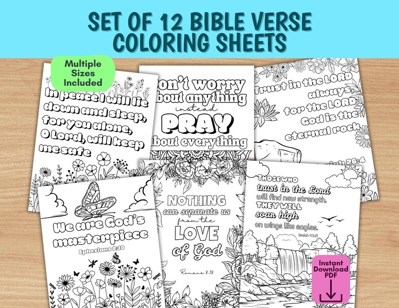 Bible Verse Coloring Pages: Christian Scripture Coloring for Kids ...