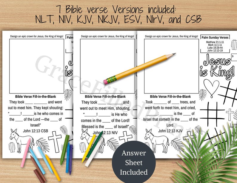 Palm Sunday Activity Placemat Printable | Holy Week Kids Craft ...