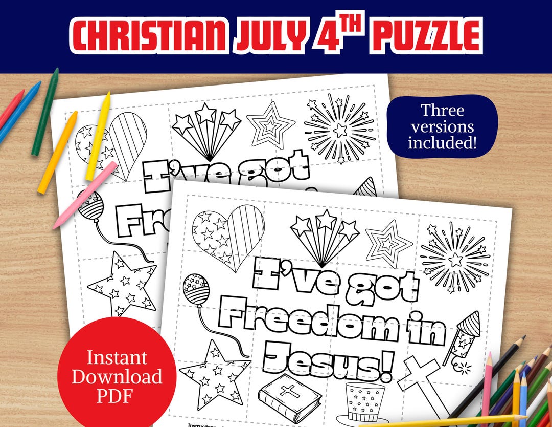 Christian July 4th Puzzle: Sunday School Printable Activity (digital ...