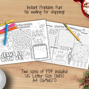 Christian Christmas Activity Placemat Nativity Printable for Kids ...