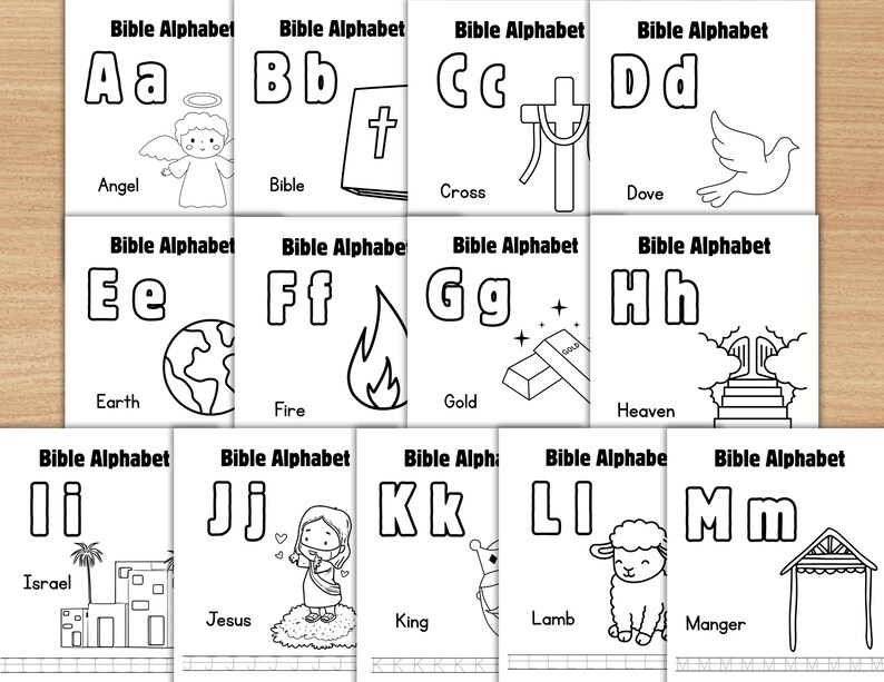 Christian Alphabet Coloring Sheet, Preschool Letter Tracing, Biblical ...