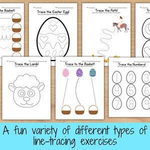 30+ Easter Toddler Printable Line Tracing Worksheets Preschool Fine ...