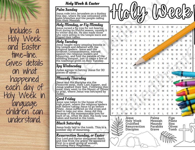 Holy Week Activities for Children Fun Holy Week Sunday School Lesson ...
