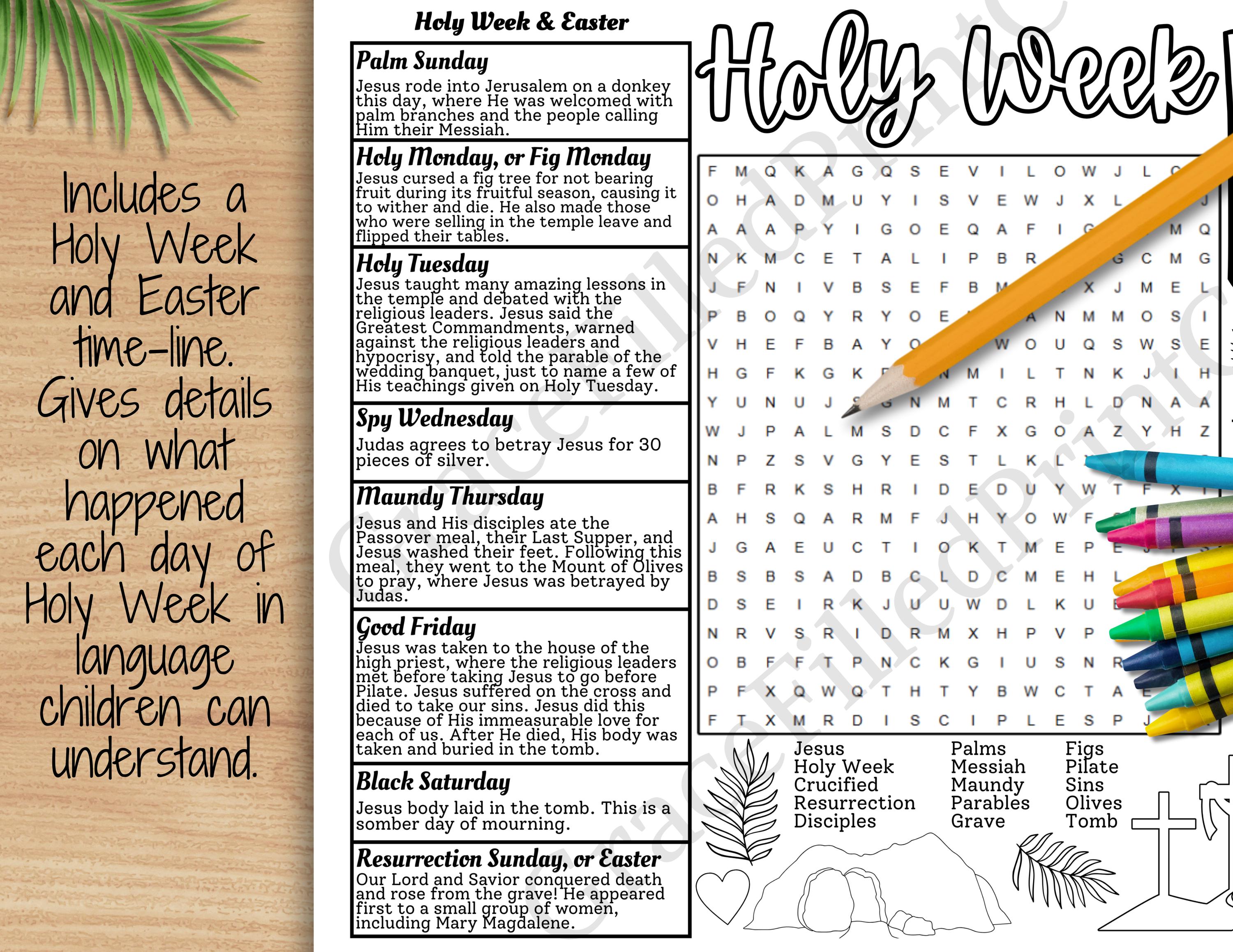 Holy Week Activities for Children Fun Holy Week Sunday School Lesson ...