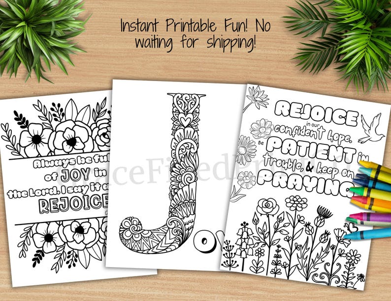 Bible Verse Coloring Sheet Set Christian Coloring Pages for Teens ...