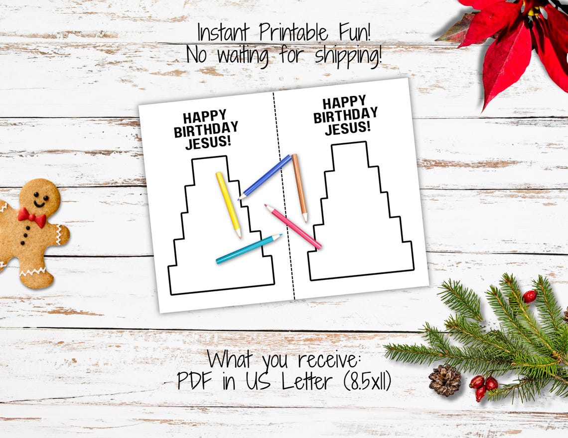 Happy Birthday Jesus Cake Decorating Coloring Page for Kids Christian ...