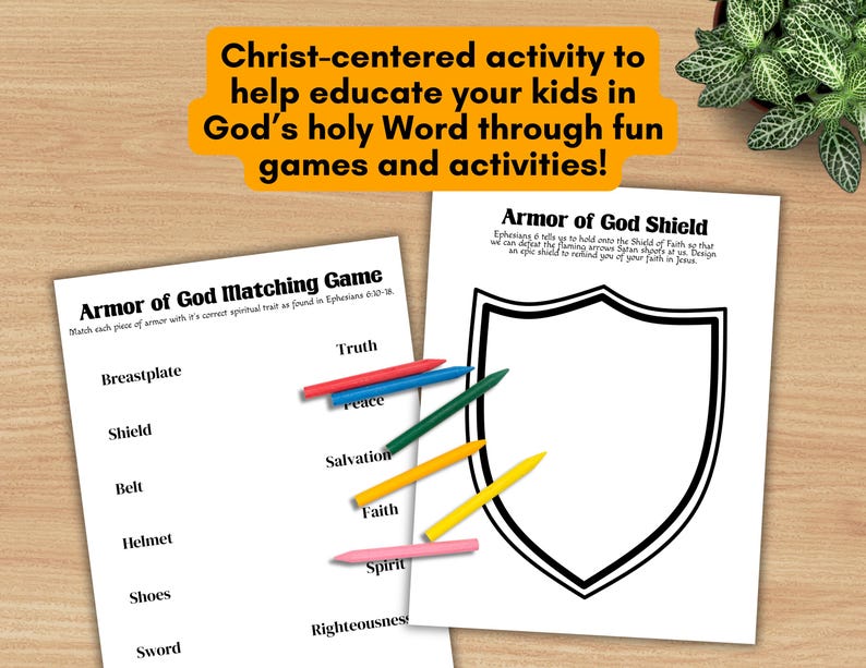 Armor of God Worksheet Set: Printable Christian Sunday School ...