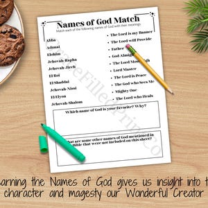 Names of God Activity Sheet Set for Children and Teens Fun Sunday ...