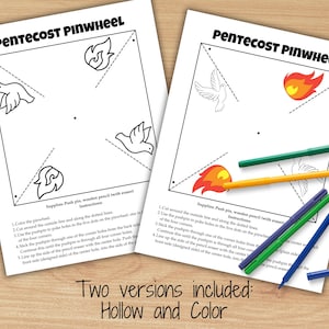 Printable Pentecost Pinwheel Kids Church Activity Pentecost Sunday ...