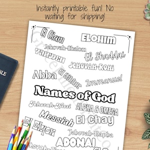 Names of God Activity Sheet Set for Children and Teens Fun Sunday ...
