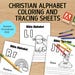 Christian Alphabet Coloring Sheet, Preschool Letter Tracing, Biblical ...