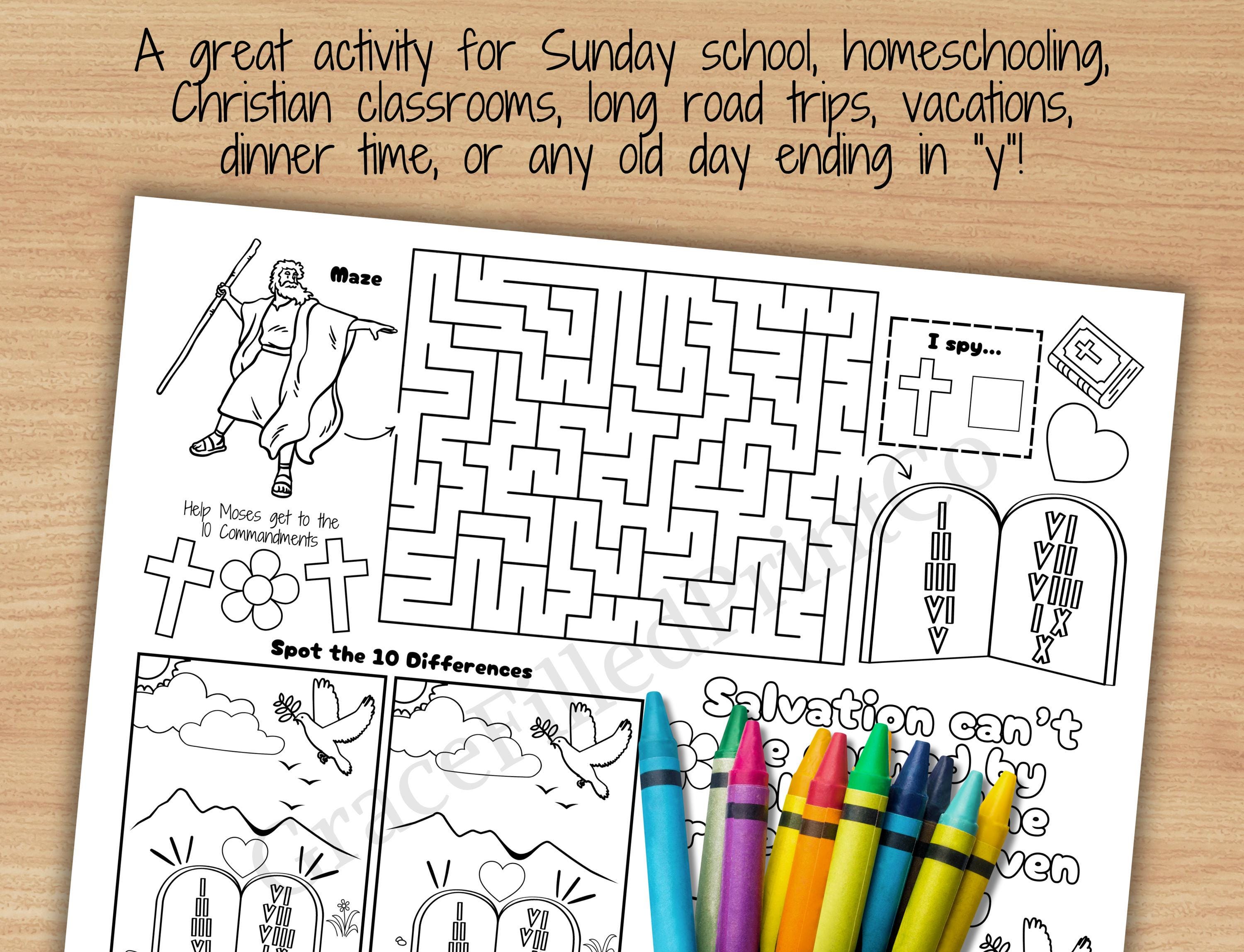 The Ten Commandments Activity Sheets for Kids Christian Activities ...