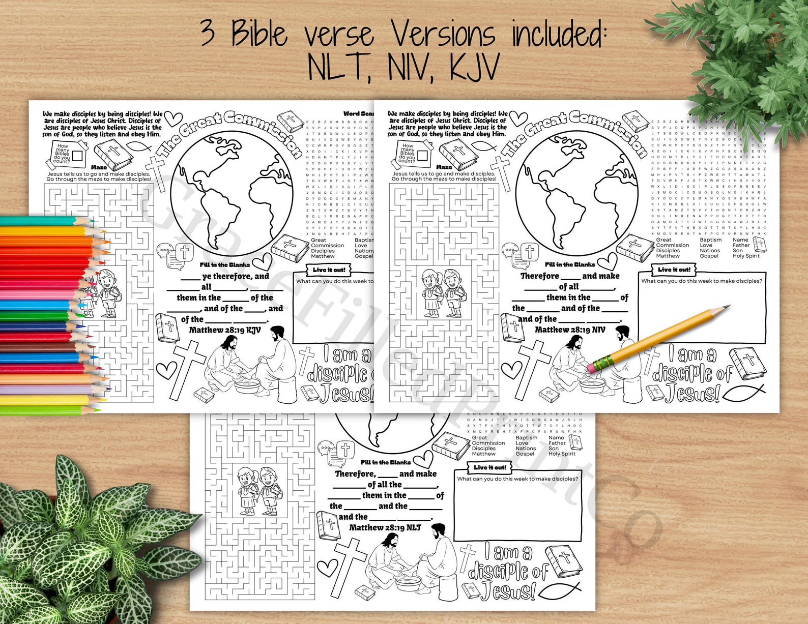 The Great Commission Activity Placemat Biblical Education Activities ...