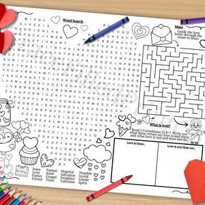 Christian Valentine's Day Activity Placemat Printable Sunday School ...