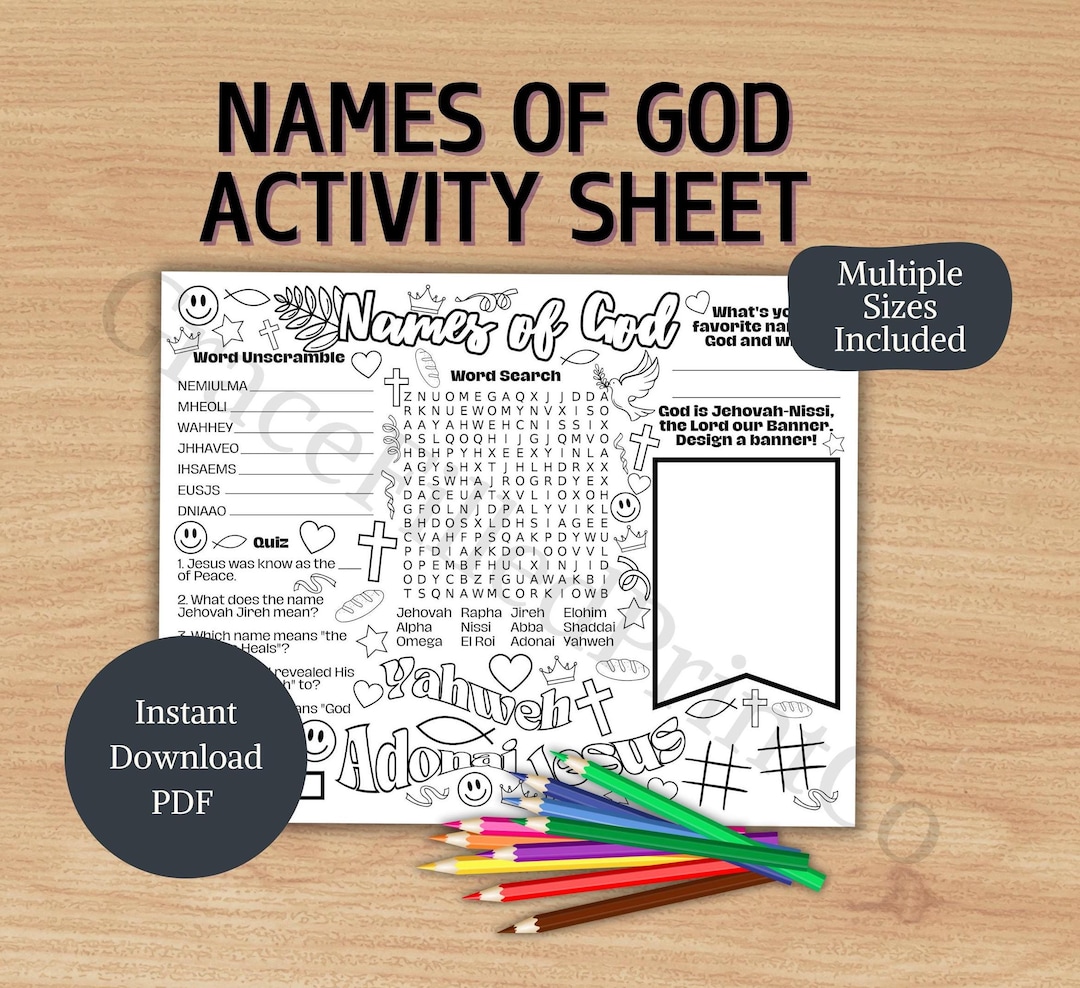 Christian Activities for Teens Bible Activity Sheet for Kids Printable ...