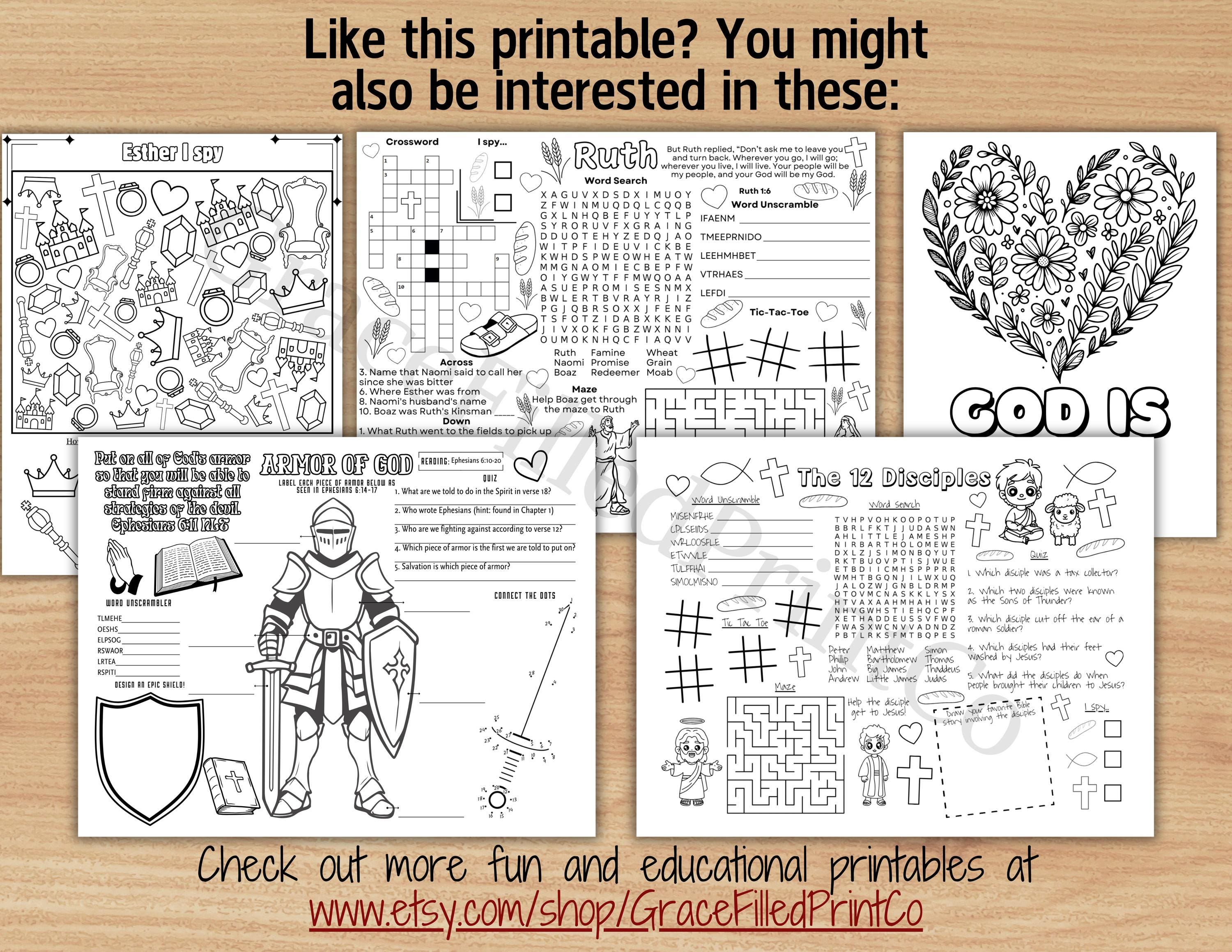 Christian Easter Activity Placemat for Elementary Students Bible Lesson ...