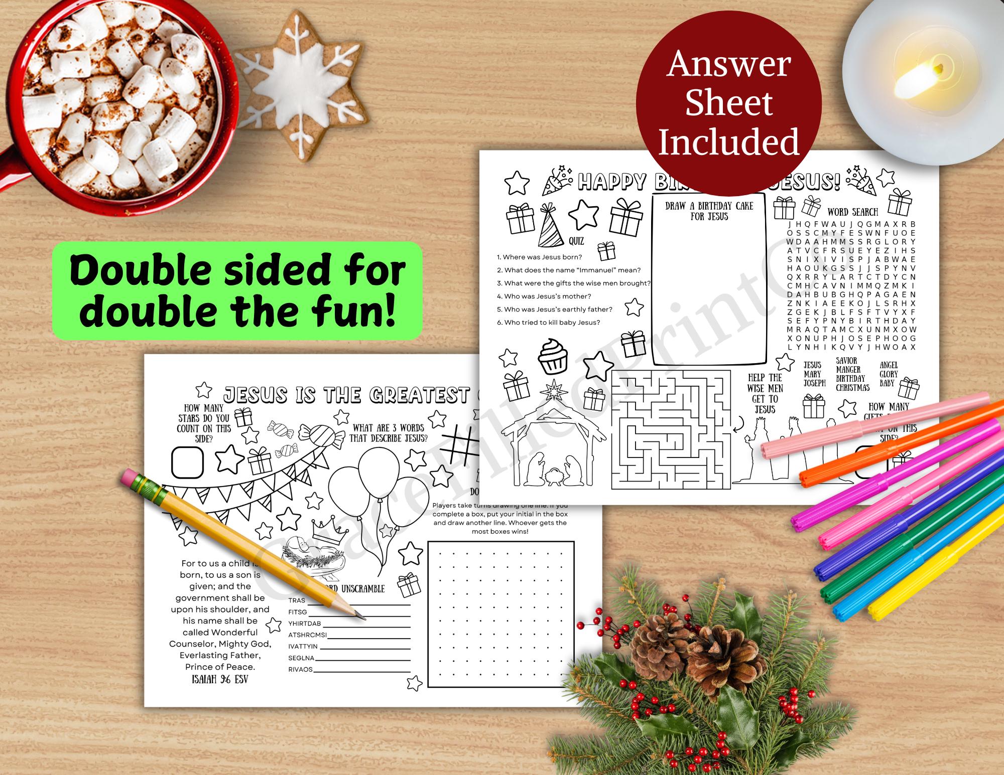 Christian Christmas Activity Sheet | Happy Birthday Jesus Activity Page ...