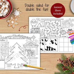 Christian Christmas Activity Placemat for Kids Biblical Holiday ...